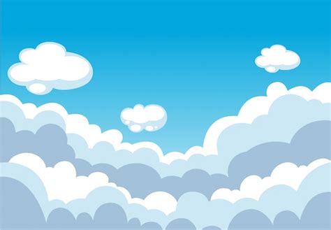 Céu azul nuvens fundo Vetor Premium