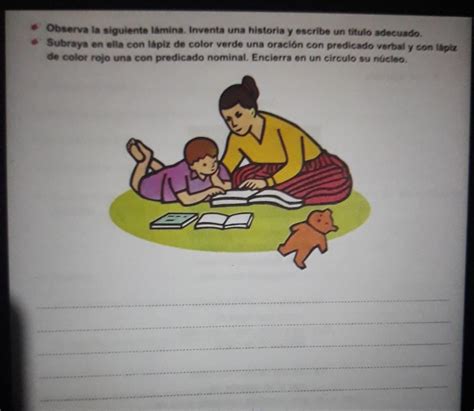 Observa la siguiente lámina Inventa una historia y escribe un título