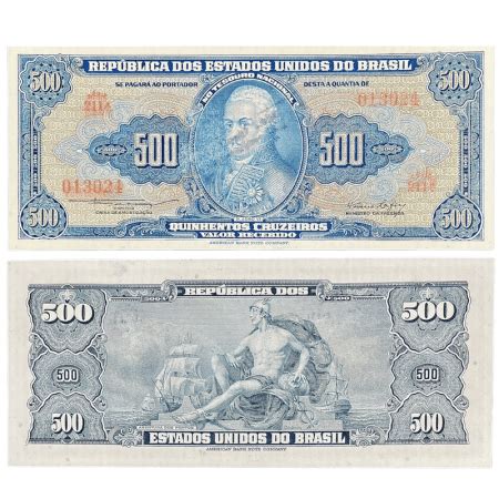 CÉDULA 500 Cruzeiros Marcon Numismática