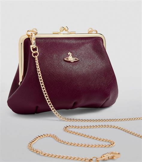 Womens Vivienne Westwood Purple Leather Granny Frame Purse Harrods Uk
