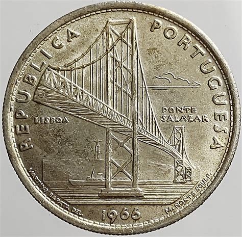 Moeda De Portugal 20 Escudos Ponte Salazar 1966
