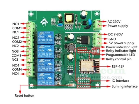 ESP8266 WIFI 4 Channel Relay Module ESP 12F Development Board ICStation