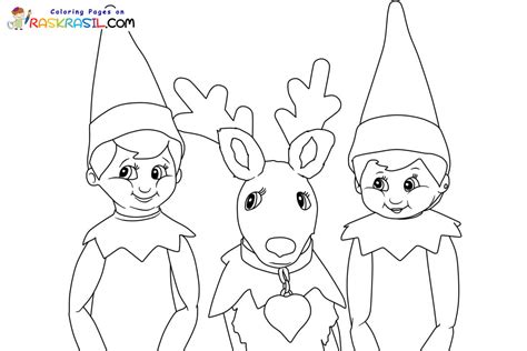 Dibujos De Elfo En El Estante Para Colorear