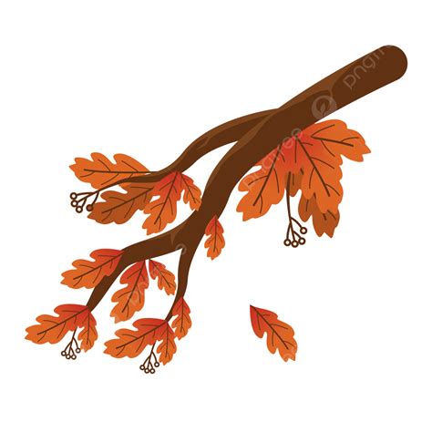 Autumn Leaves With Tree Branches Vector Autumn Leaves Autumn Branches