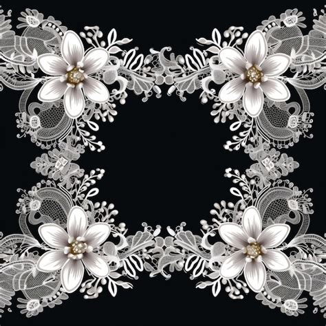 Premium AI Image A Close Up Of A White Lace Flower On A Black