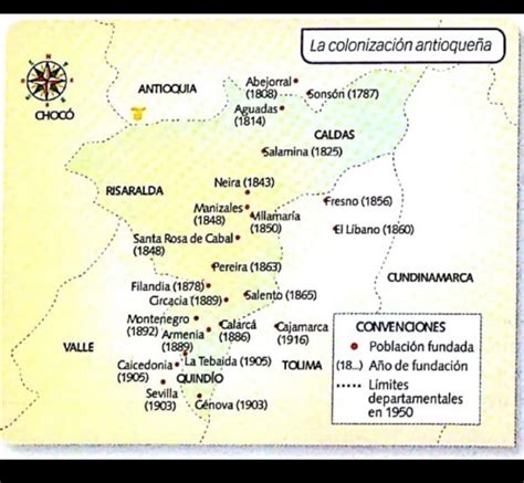 Observa el mapa de la colonización antioqueña y realiza la pregunta