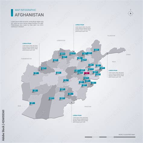 Fototapeta Mapa Wiata Dla Dzieci Afghanistan Vector Map With