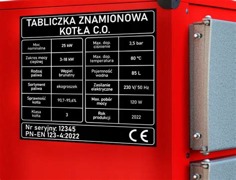 TABLICZKA ZNAMIONOWA NA PIEC KOCIOŁ GRZEWCZY C O Tabliczka 2 Cena