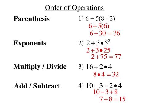 order of operations simplifying expressions