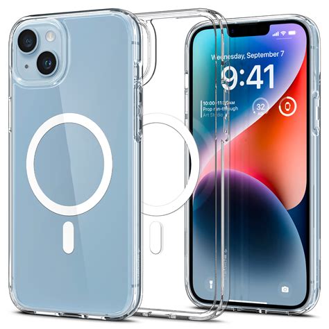 ỐP LƯNG MAGSAFE IPHONE 14 13 SPIGEN CRYSTAL HYBRID MAGFIT WHITE