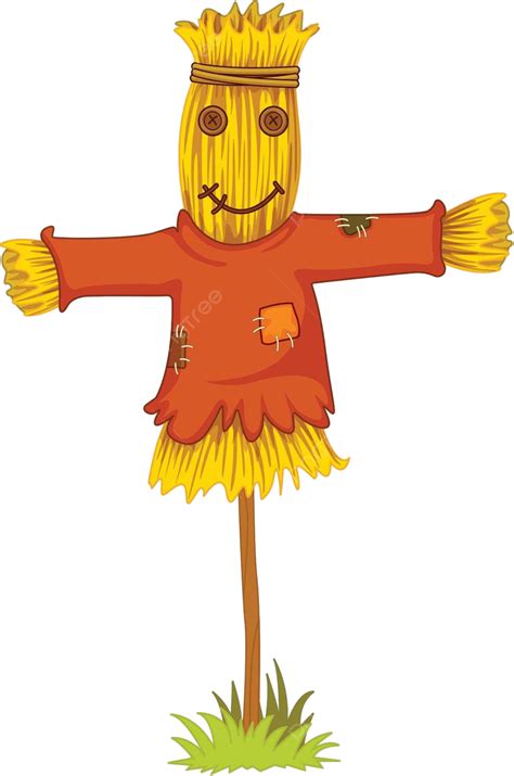 Scarecrow Straw Straw Man Clipping Path Vector Straw Straw Man