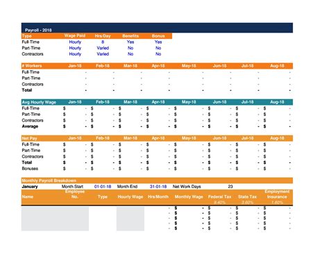 Business Financial Projections Excel Template