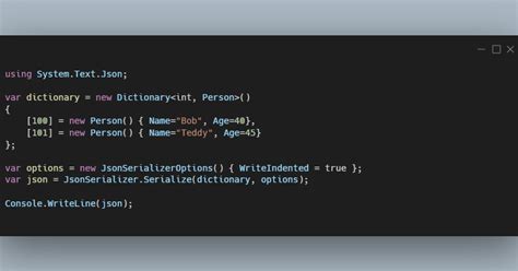 C Serialize A Dictionary To Json Makolyte