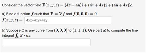 solved consider the vector field