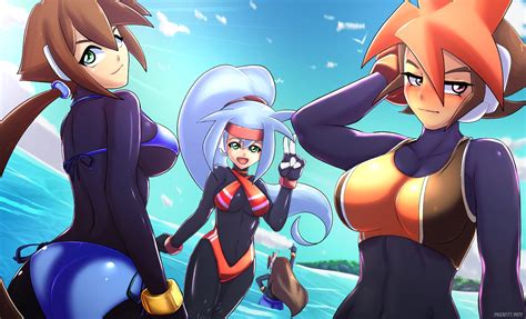 Aile Vent Ashe And Atlas Mega Man And More Drawn By Axasempai
