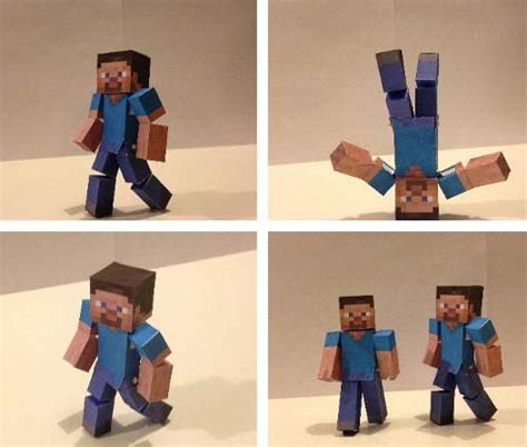 Minecraft Easy To Build Bendable Steve Paper Toy By Snavesutit