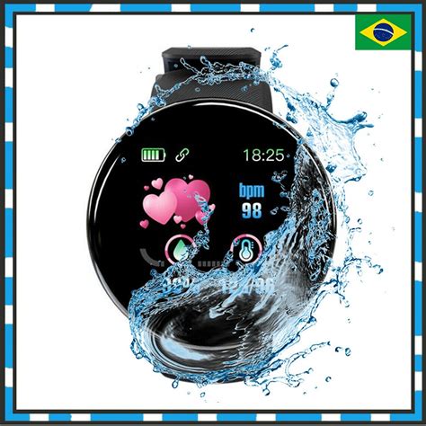 Novo Relógio inteligente D18 à prova d água Bluetooth fitness
