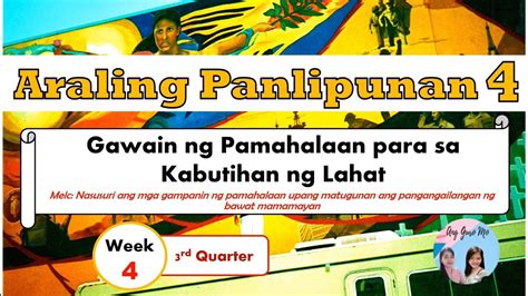 Iba Pang Gawain Ng Pamahalaan Para Sa Kabutihan Ng Lahat Pang Katawan