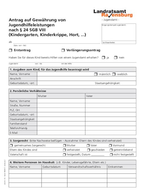 Fillable Online Antrag Auf Gewhrung Von Jugendhilfeleistungen Nach