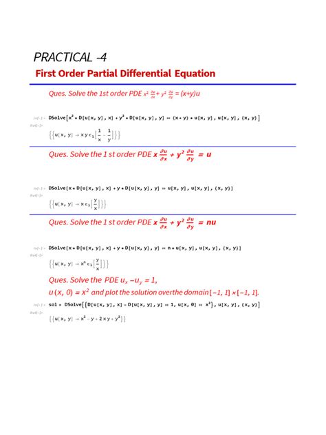 practical 4 first order partial differential equation pdf partial differential equation