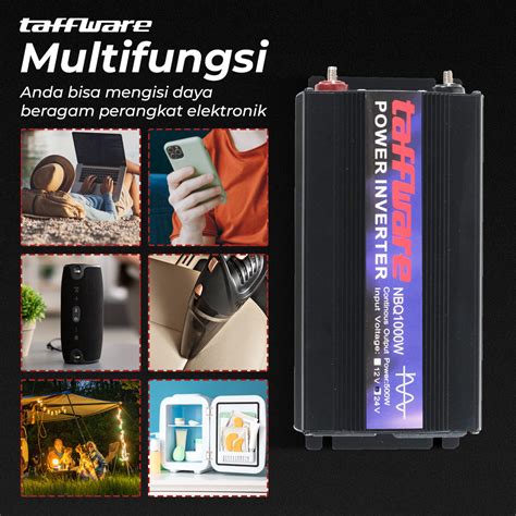 Taffware Power Inverter Mobil Pure Sine Wave DC 24 To AC 220V 1000W