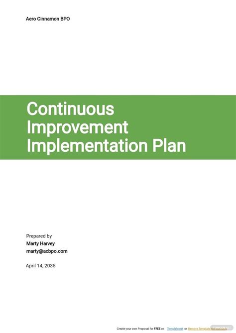 Free Continuous Improvement Plan Template In Google Docs Template Net