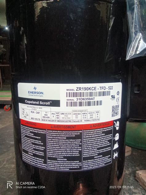 Copeland Scroll Compressor Capacity 13 Ton Model ZR190KCE TFD 522 Multi