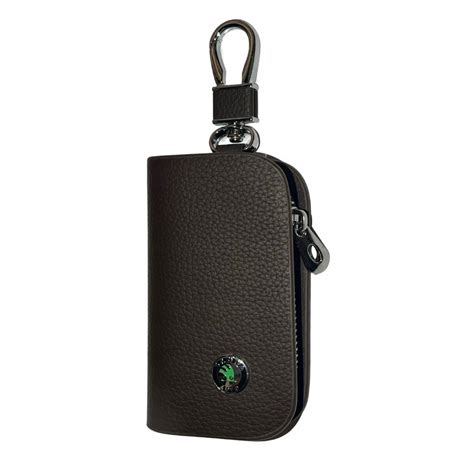 SKÓRZANE ETUI na klucze SKODA logo KLUCZYK brelok ELEGANCKI brąz Inna