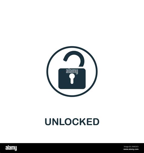 Unlocked Icon Monochrome Simple Sign From Security Collection