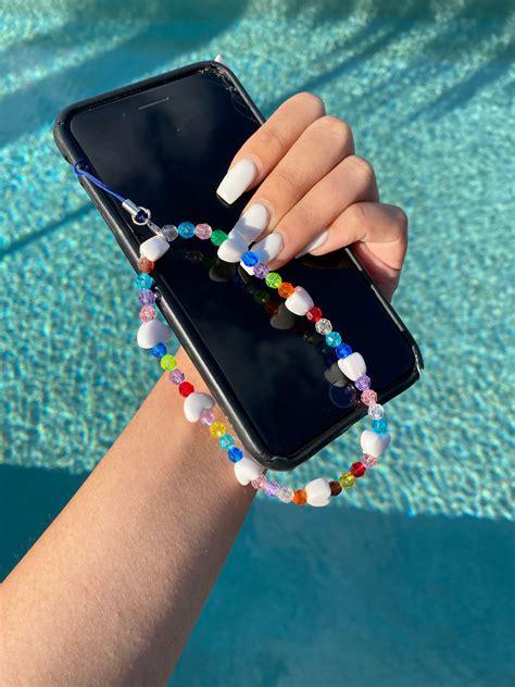 Handmade Beaded Phone Strap Charm Etsy UK