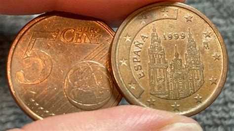 1999 Spain 5 Euro Cent Coin Values Information Mintage History