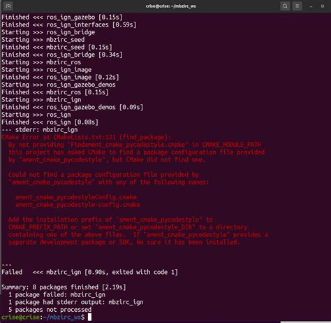 cmake error at cmakelists txt 121 find package · issue 231 · osrf mbzirc · github