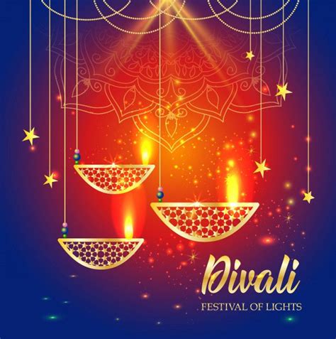Feliz Festival De Luces Diwali Vector Premium