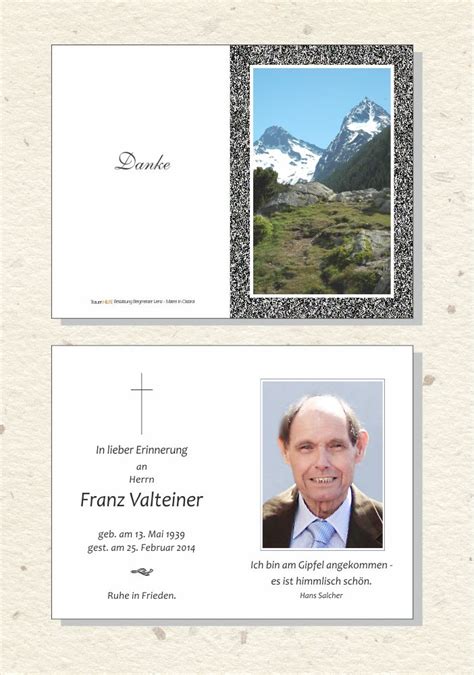 Andenkbild Franz Valteiner Trauer Link