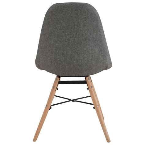 Lot De 2 Chaises Scandinave Tissu Gris pieds en Hêtre 3 SUISSES