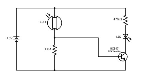 light or darkness detector circuit using transistor bc547 eleobo