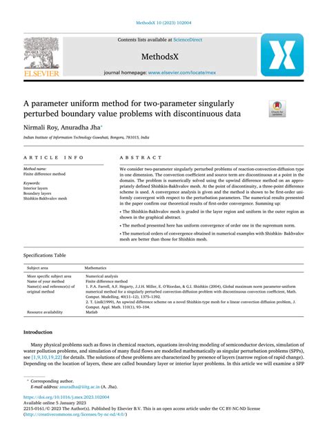 pdf a parameter uniform method for two parameter singularly perturbed boundary value problems