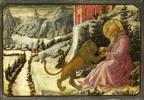 Saint Jerome And The Lion Predella Panel Painting By Fra Filippo
