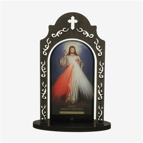 Capela De Jesus Misericordioso Em MDF 16cm Lirio Do Vale