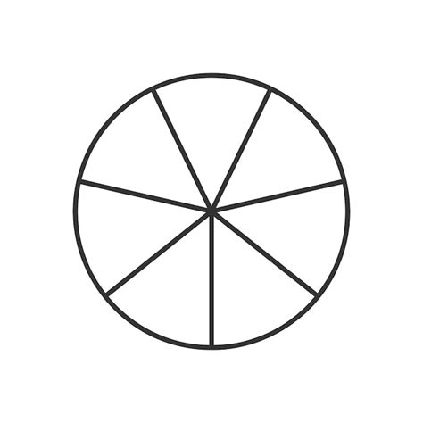 Premium Vector Circle Divided In 7 Segments Pie Or Pizza Round Shape