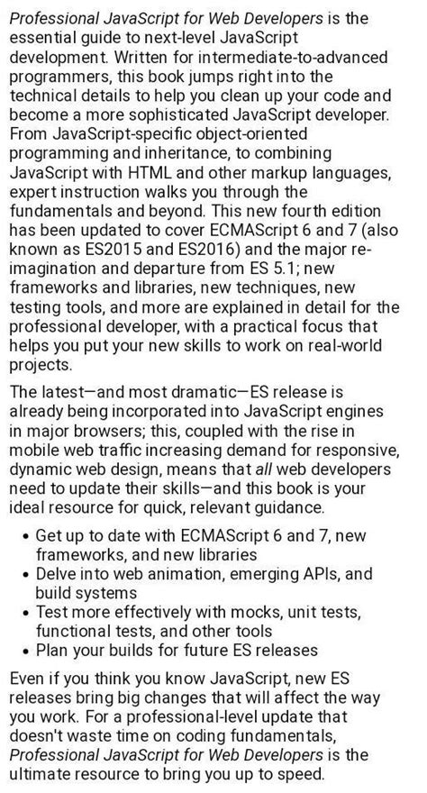 wrox professional javascript for web developers 4th edition
