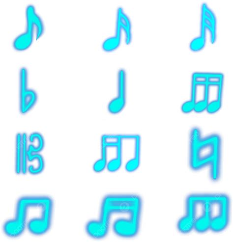 Notas Musicales Azules Brillantes PNG Música Nota Resplandor PNG y