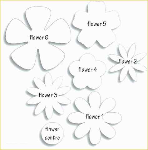 5 Petal Flower Template Free Printable
