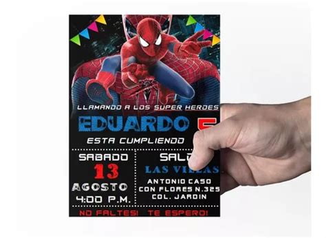 Invitación Digital Spiderman Hombre Araña 2 Editable en venta en El