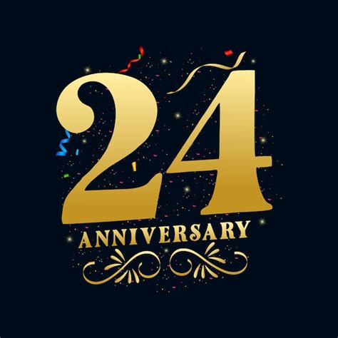 Premium Vector 24 Anniversary Luxurious Golden Color 24 Years
