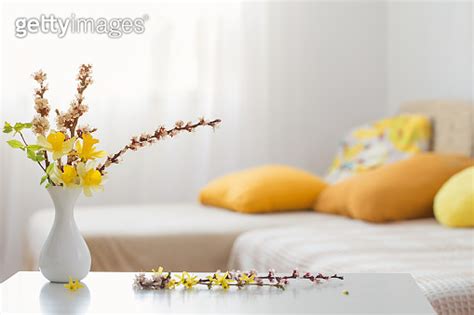 spring flowers in vase on modern interior 이미지 1220298039 게티이미지뱅크