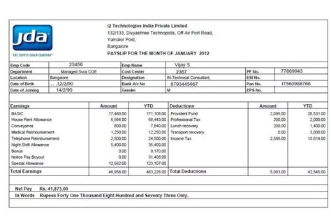 Free Payslip Templates Printable Word Excel Pdf Samples