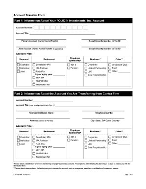Fillable Online Account Transfer Form Gerritz Wealth Management Fax