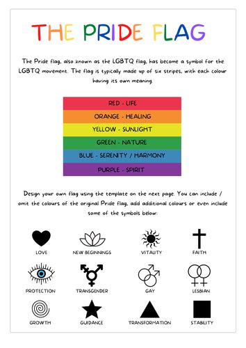 Pride Month Design A Lgbtq Flag Worksheet Colours And Symbols Teaching Resources