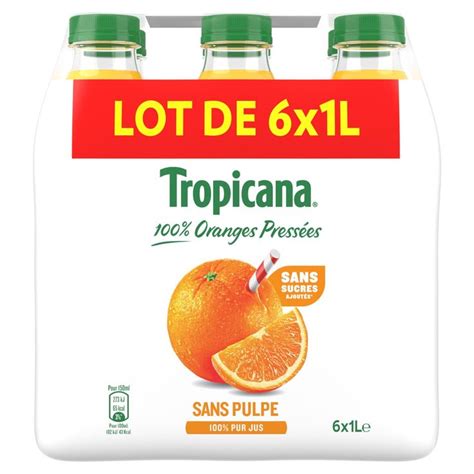 Jus d orange Pure Premium sans pulpe sans sucres ajoutés TROPICANA le